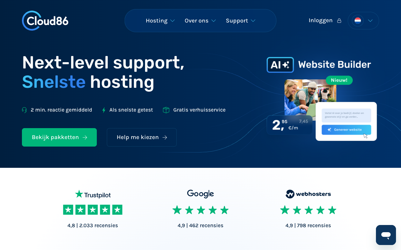 Een complete Cloud86 handleiding: hosting pakket kiezen, backups maken ...